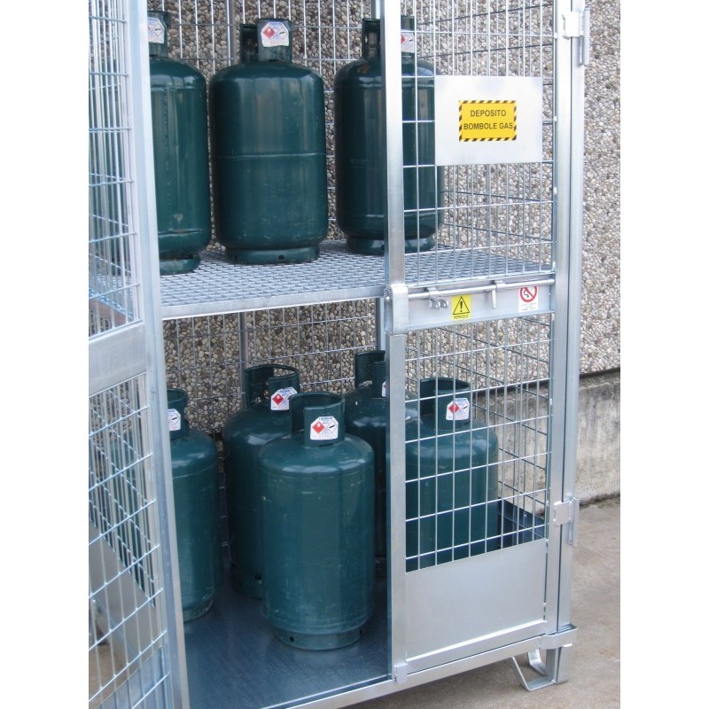 Box avec plancher 12 bouteilles de gaz